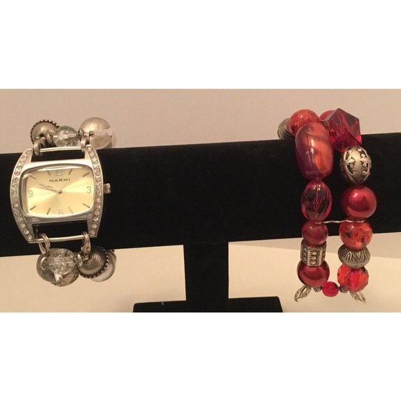 Narmi | Accessories | Narmi Designer Watch Silver Toned Rhinestones ...